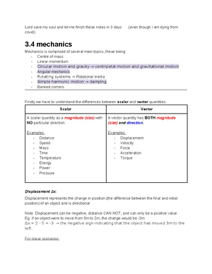 Level 3 Physics NBTS- Mechanics BIG Notes - AS91524 : Demonstrate ...