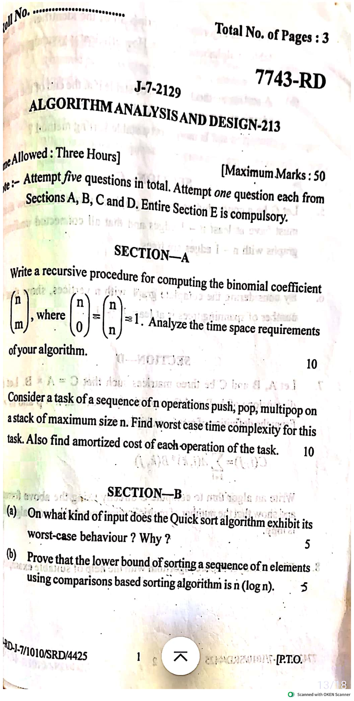 Algorithm Analysis and Design (MCA II) - Comprehensive Study Guide ...