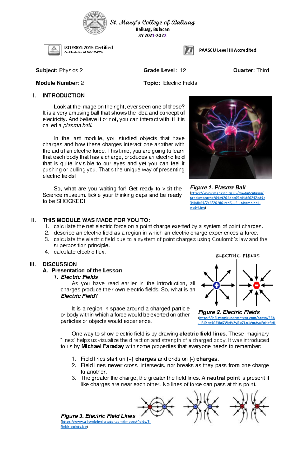 Physics 2 Module 2: Understanding Electric Fields and Flux - Studocu