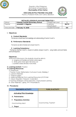 Gerie English DLP - lesson plan - A DETAILED LESSON PLAN IN ENGLISH 6 I ...