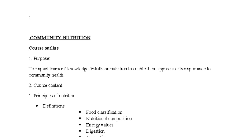 874844260 Community Nutrition Lecture Notes: Key Concepts & Assessments ...