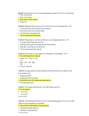 Ôn tập GK - Trắc nghiệm Lịch sử Đảng chương 1 - CH NG 1 Đ NG C NG S N VI T NAM RA Đ I VÀ LÃNH Đ ...