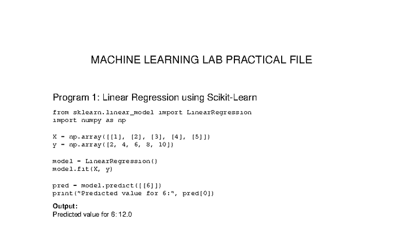 ML Lab Practical File Final - MACHINE LEARNING LAB PRACTICAL FILE ...