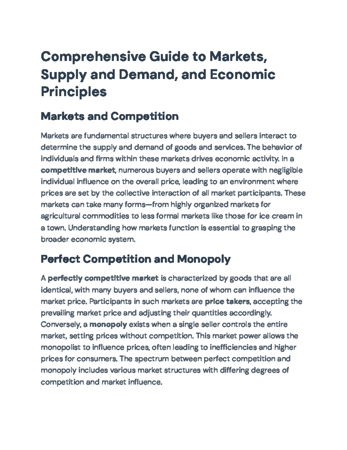 Comprehensive Guide to Supply, Demand, and Economic Principles (ECO 101 ...