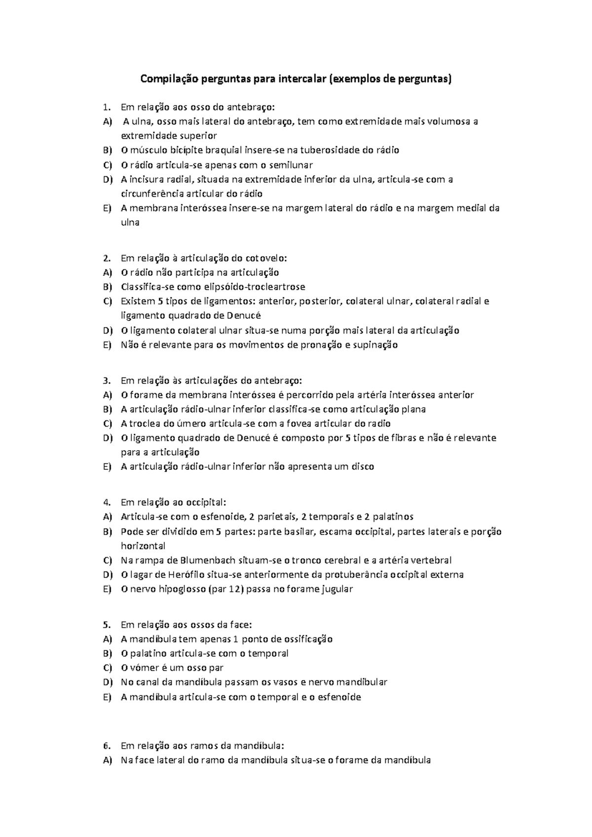 Exercícios de Preparação 3 - Compilação perguntas para intercalar ...