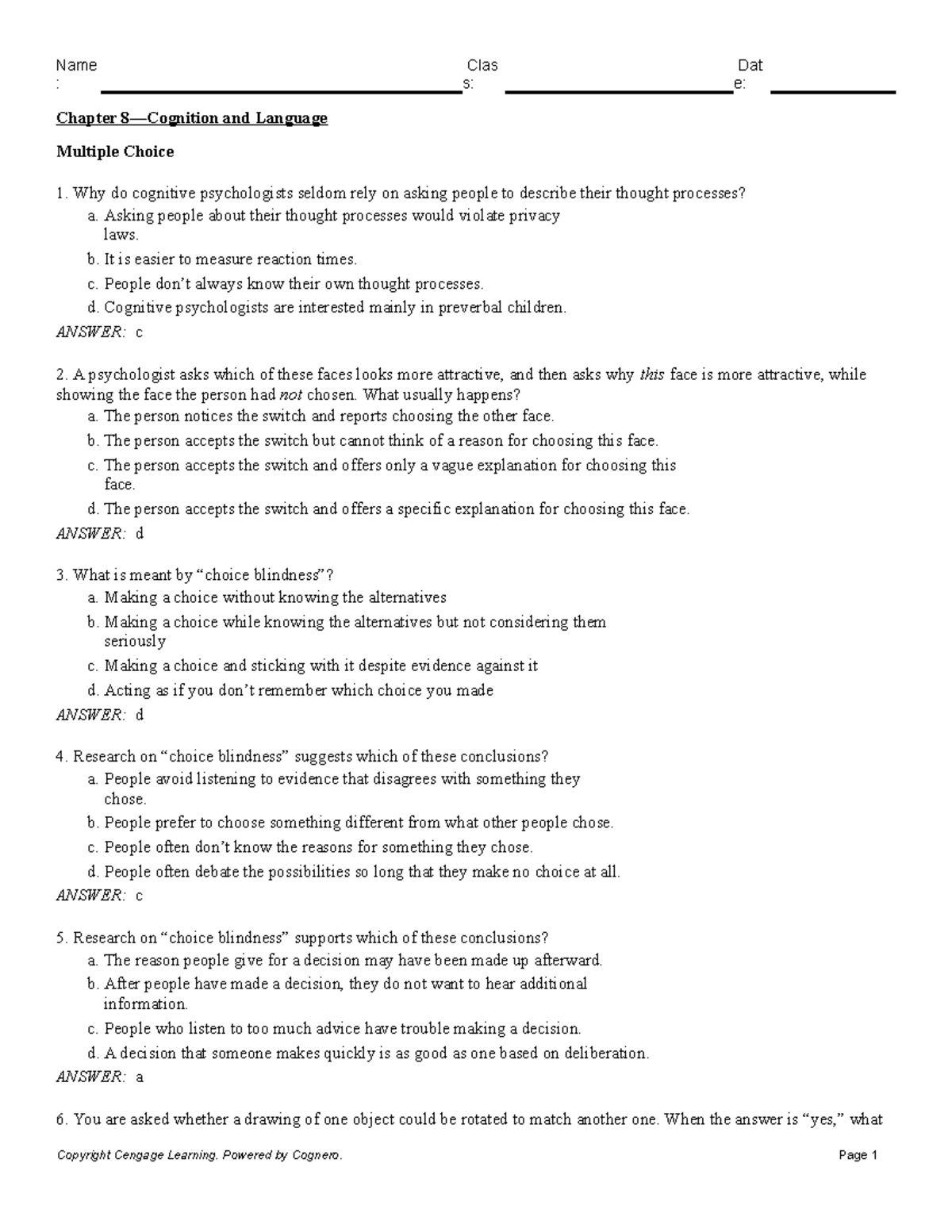 Chapter 8: Cognition and Language Study Guide (Psych 101) - Studocu