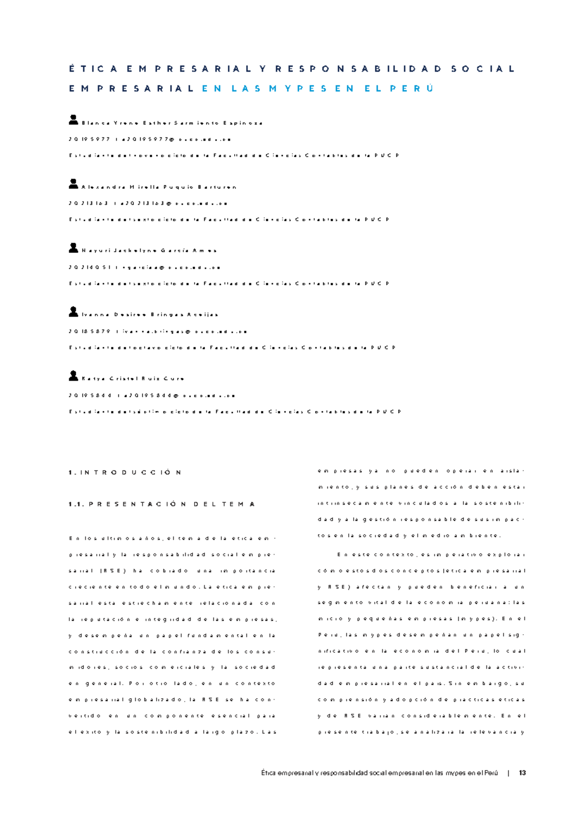 Ética Empresarial y RSE en MYPES en Perú: Un Análisis Integral - Studocu
