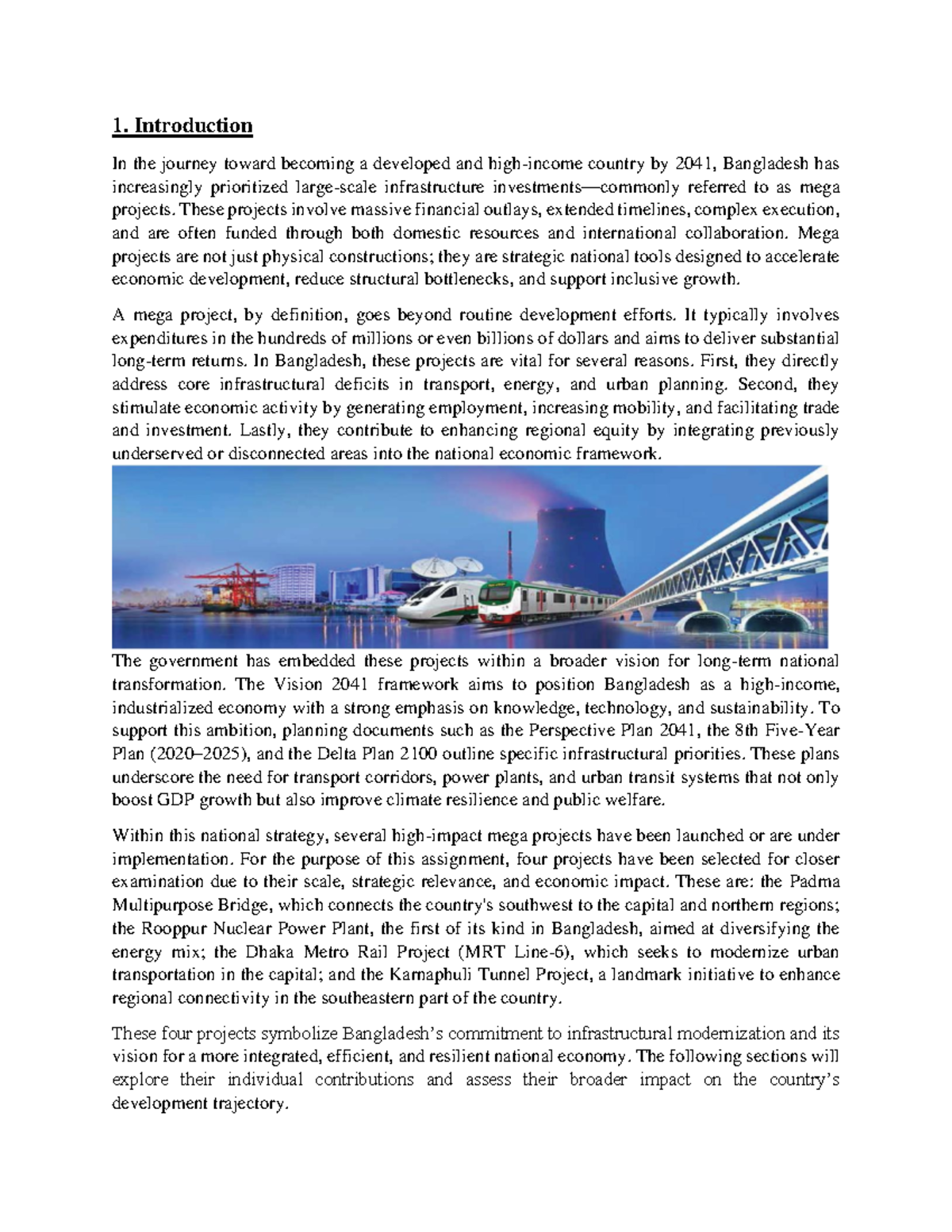 "BD 2041 Vision: Economic Impact of Mega Projects in Bangladesh" - Studocu