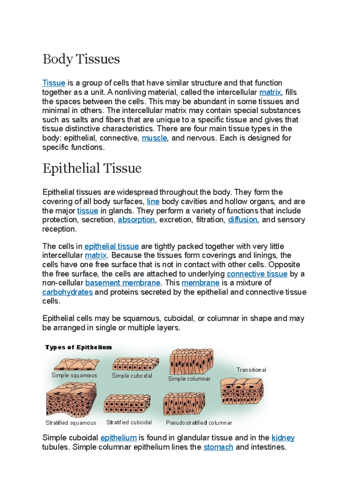 Cells,( Tissues), and Membranes - Body Tissues Tissue is a group of ...
