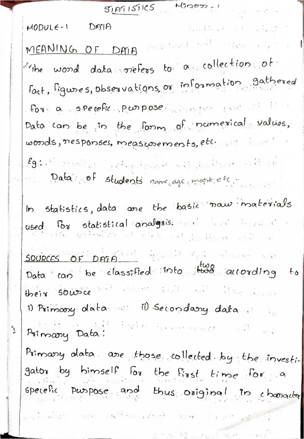 Statistics Monograph: Module-1 Data Overview - Studocu