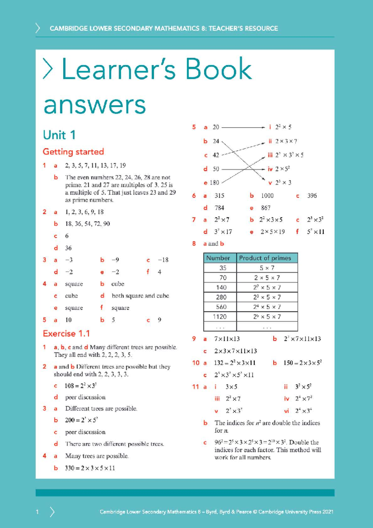 CAMBRIDGE LOWER SECONDARY MATHEMATICS 8: LEARNER BOOK ANSWERS - Studocu