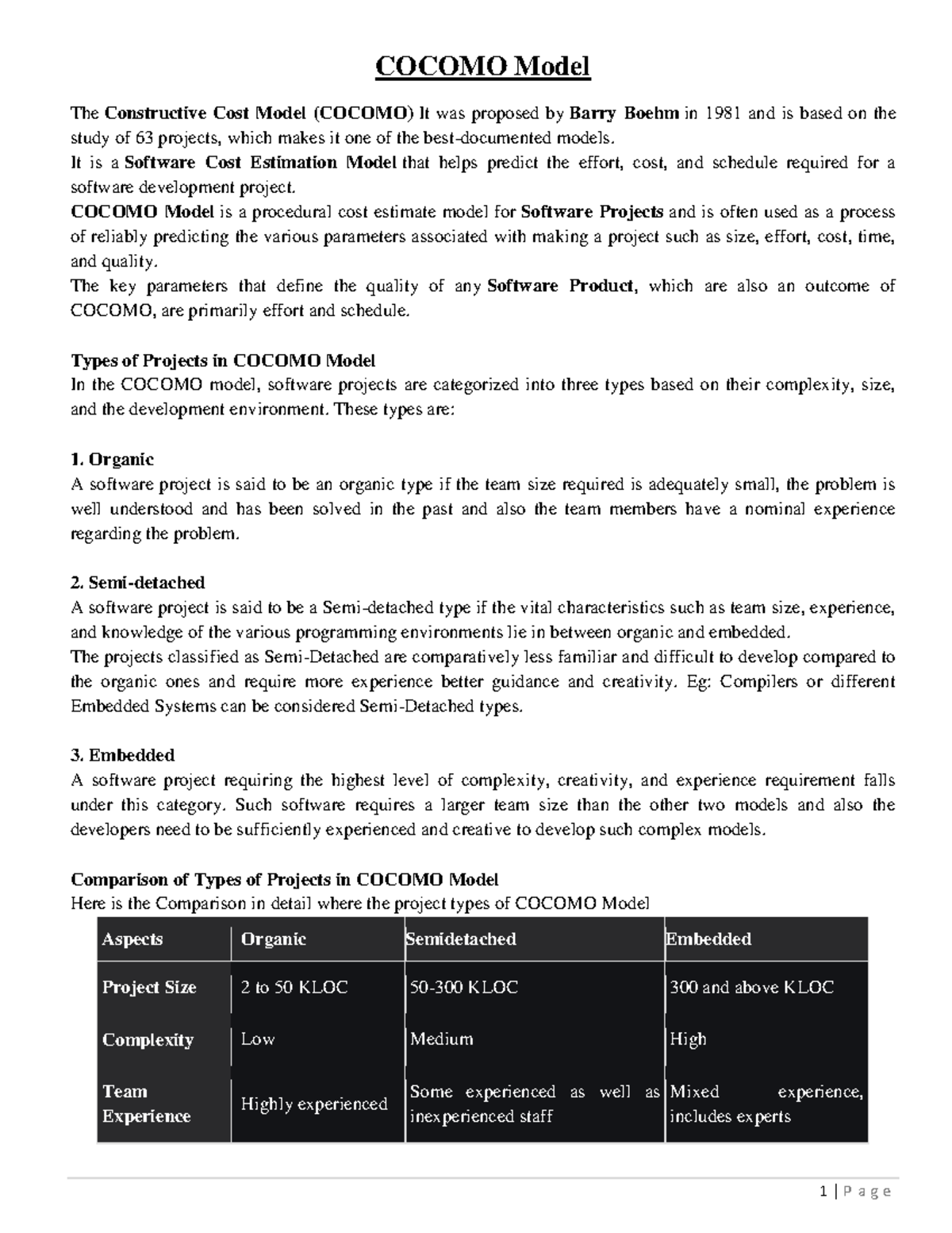COCOMO Model: A Comprehensive Guide to Software Cost Estimation - Studocu