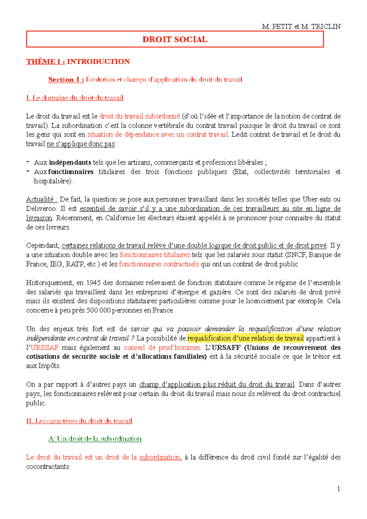 CM-Droit-social - Cours magistral complet sur l'évolution du droit du ...