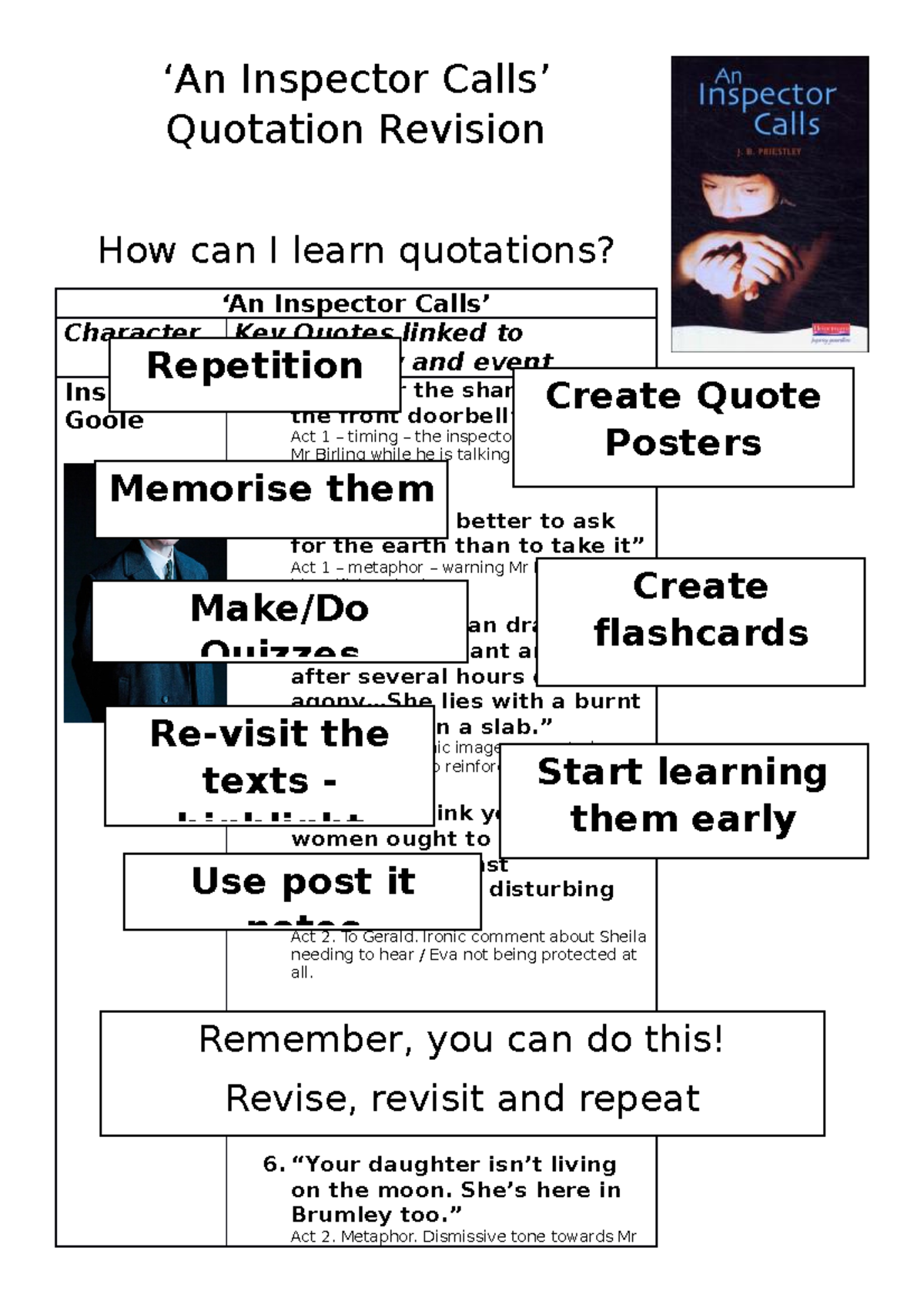 AIC-4.3-Key Quotations for 'An Inspector Calls' Revision Guide - Studocu