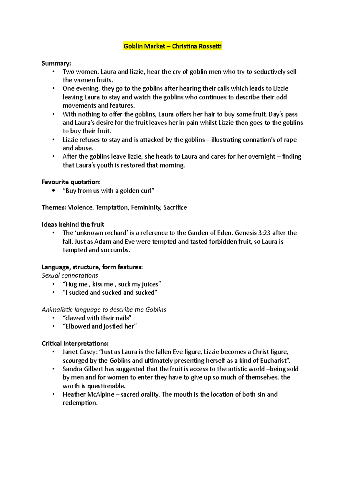 Goblin Market - Christina Rossetti (Analysis, Themes, Critics and ...