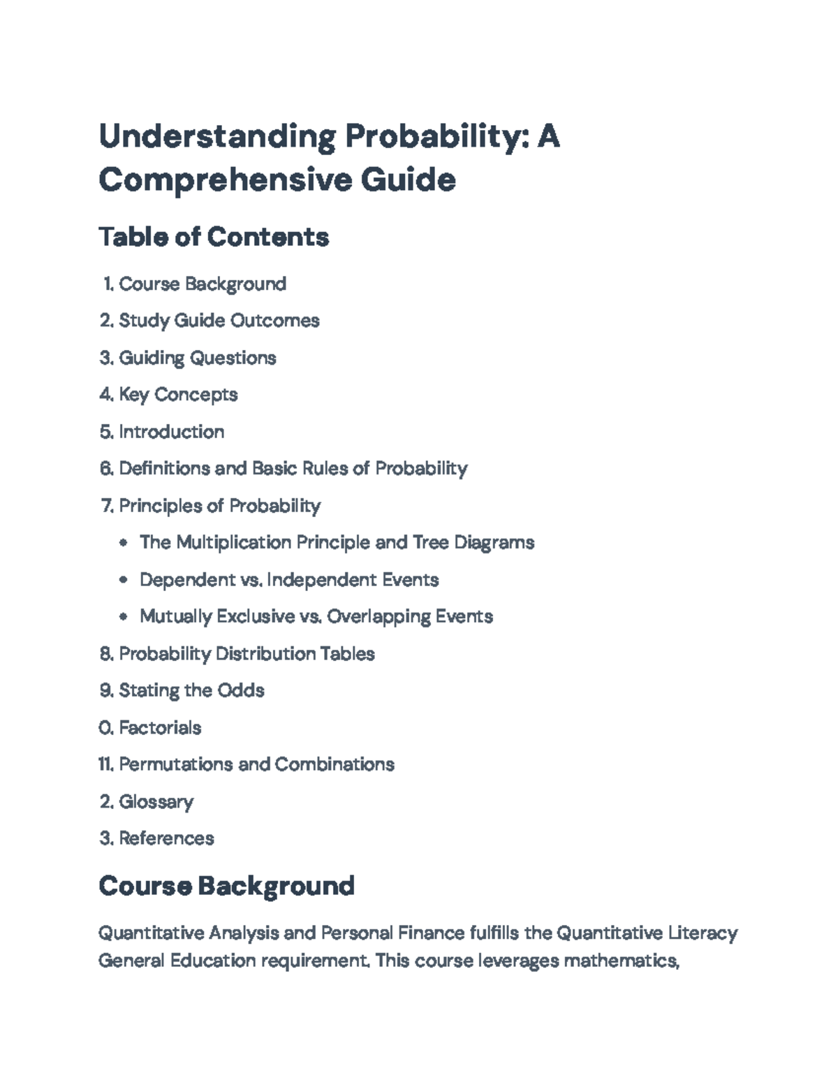 Understanding Probability: A Comprehensive Study Guide for QANT 101 ...