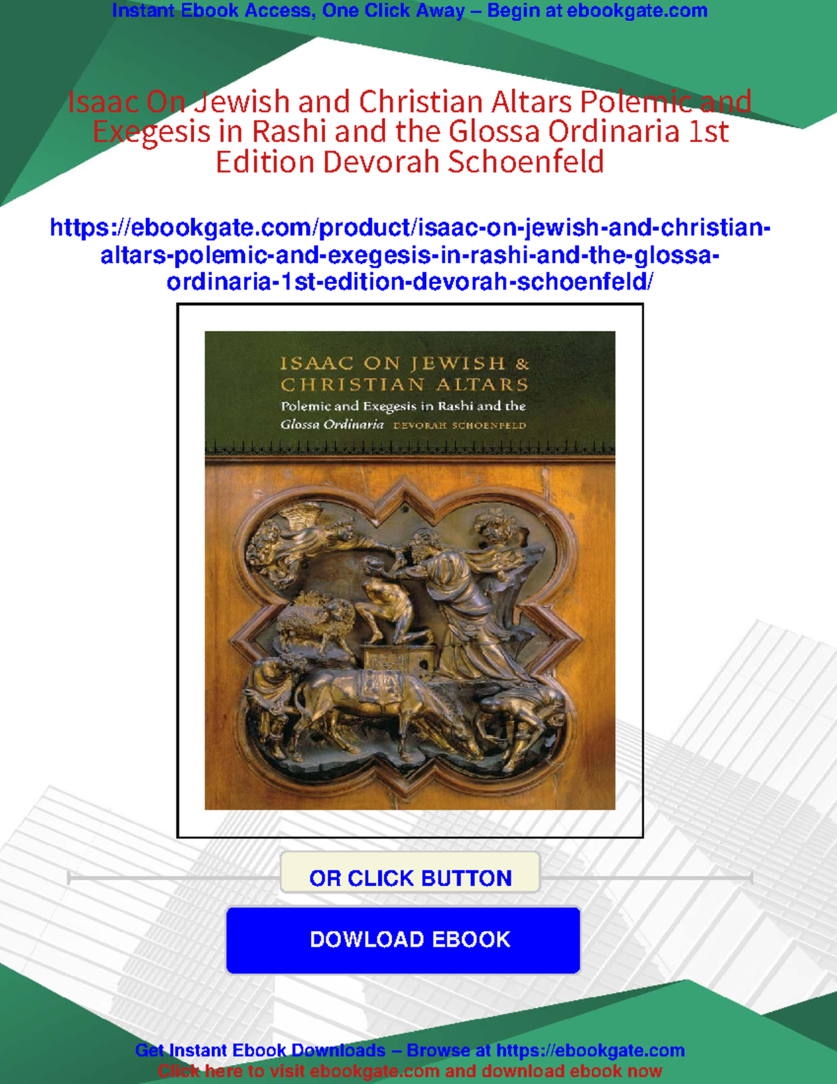 72114 - Isaac on Jewish and Christian Altars: Polemic & Exegesis in ...