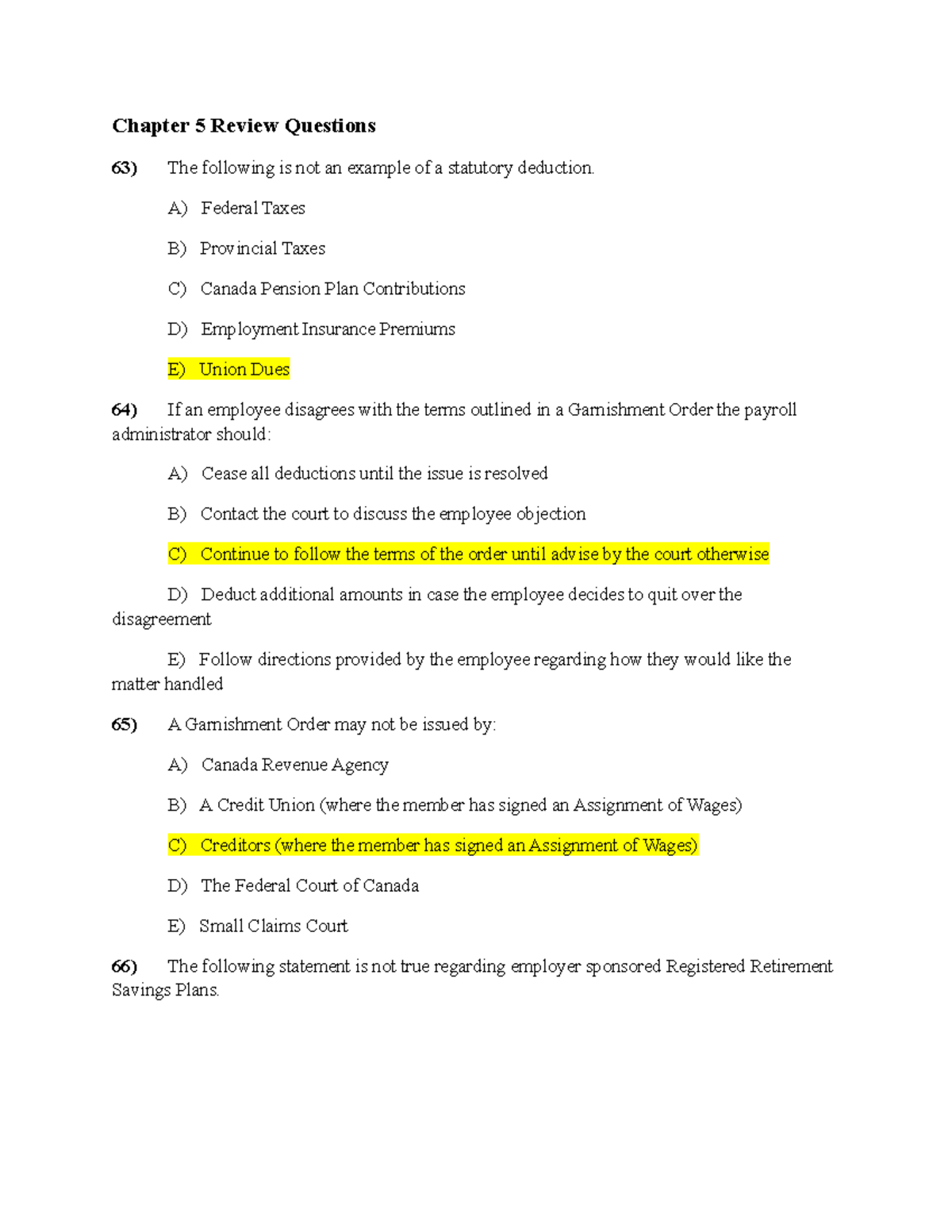 Review Chapters 5-6 for payroll course - ACC2208 - Studocu