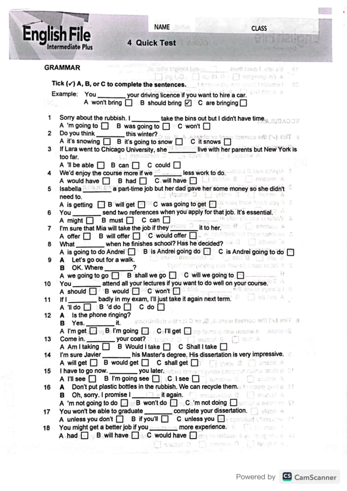 EF4e Pre-Intermediate End Test AK - Answer Key & Notes - Studocu