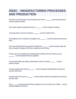 MSSC TEST 4: Key Concepts in Lean Manufacturing and Communication - Studocu