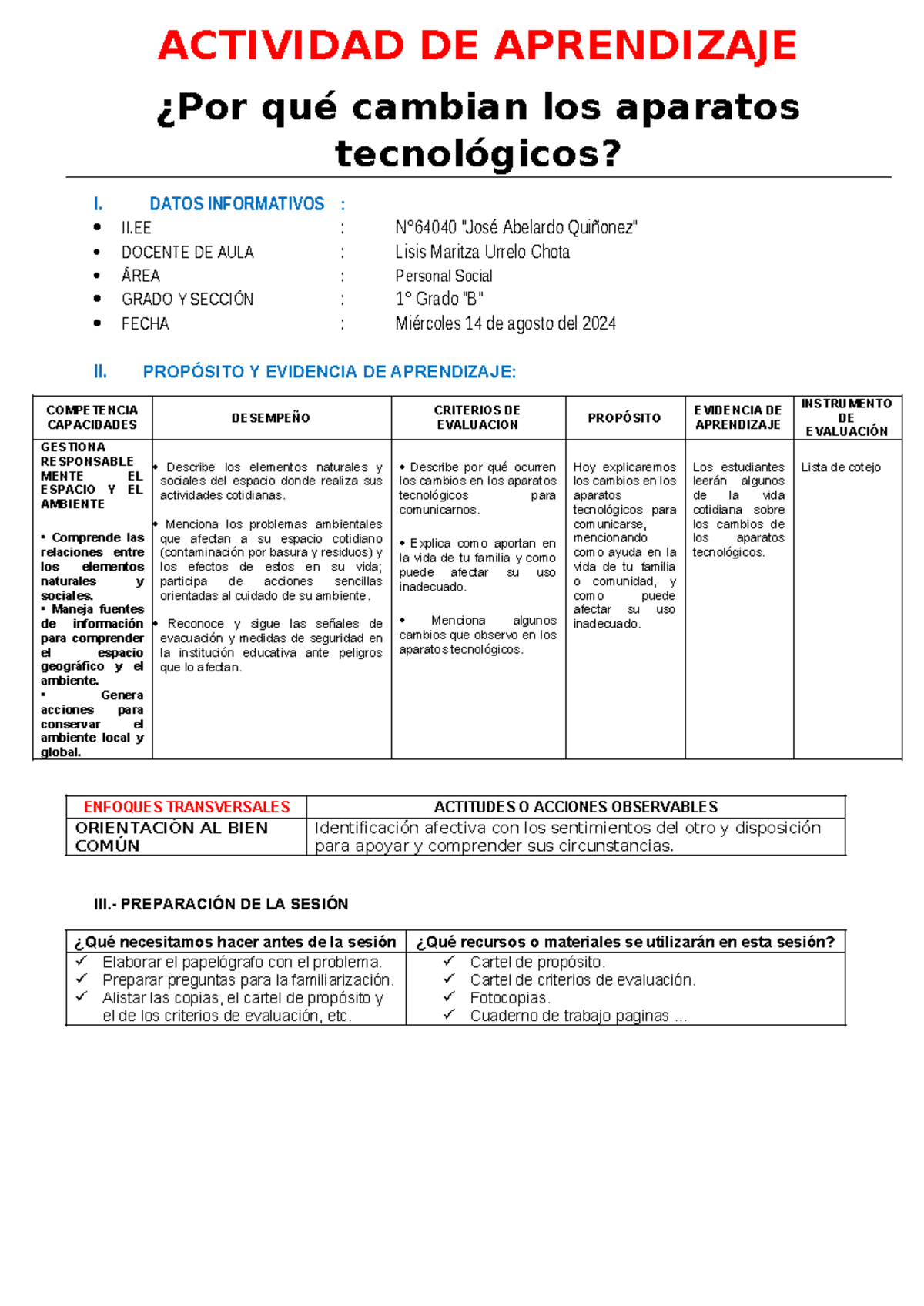 Sesión 12 de Agosto: Cambios en los Aparatos Tecnológicos - Studocu