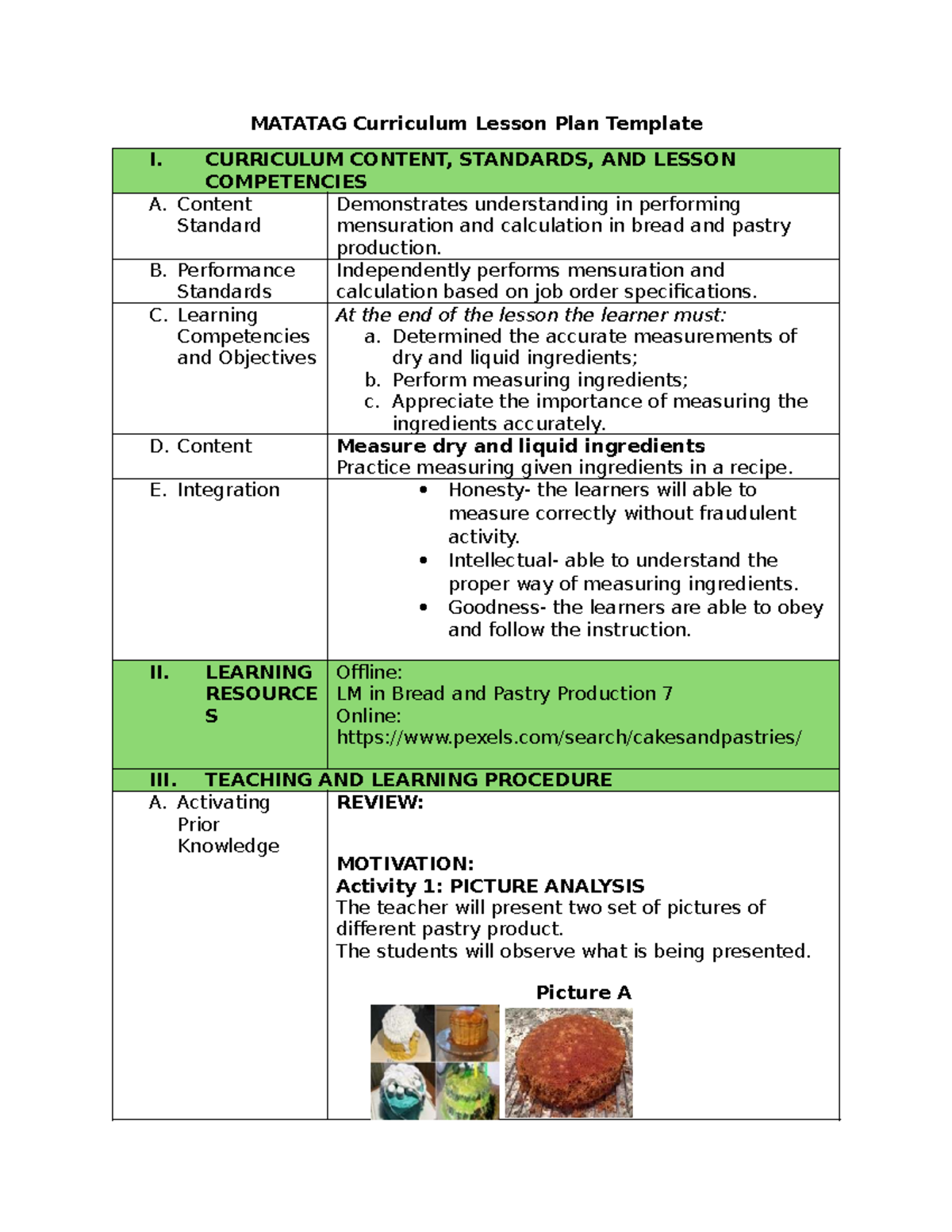 Matatag Curriculum Lesson PLAN Template - MATATAG Curriculum Lesson ...