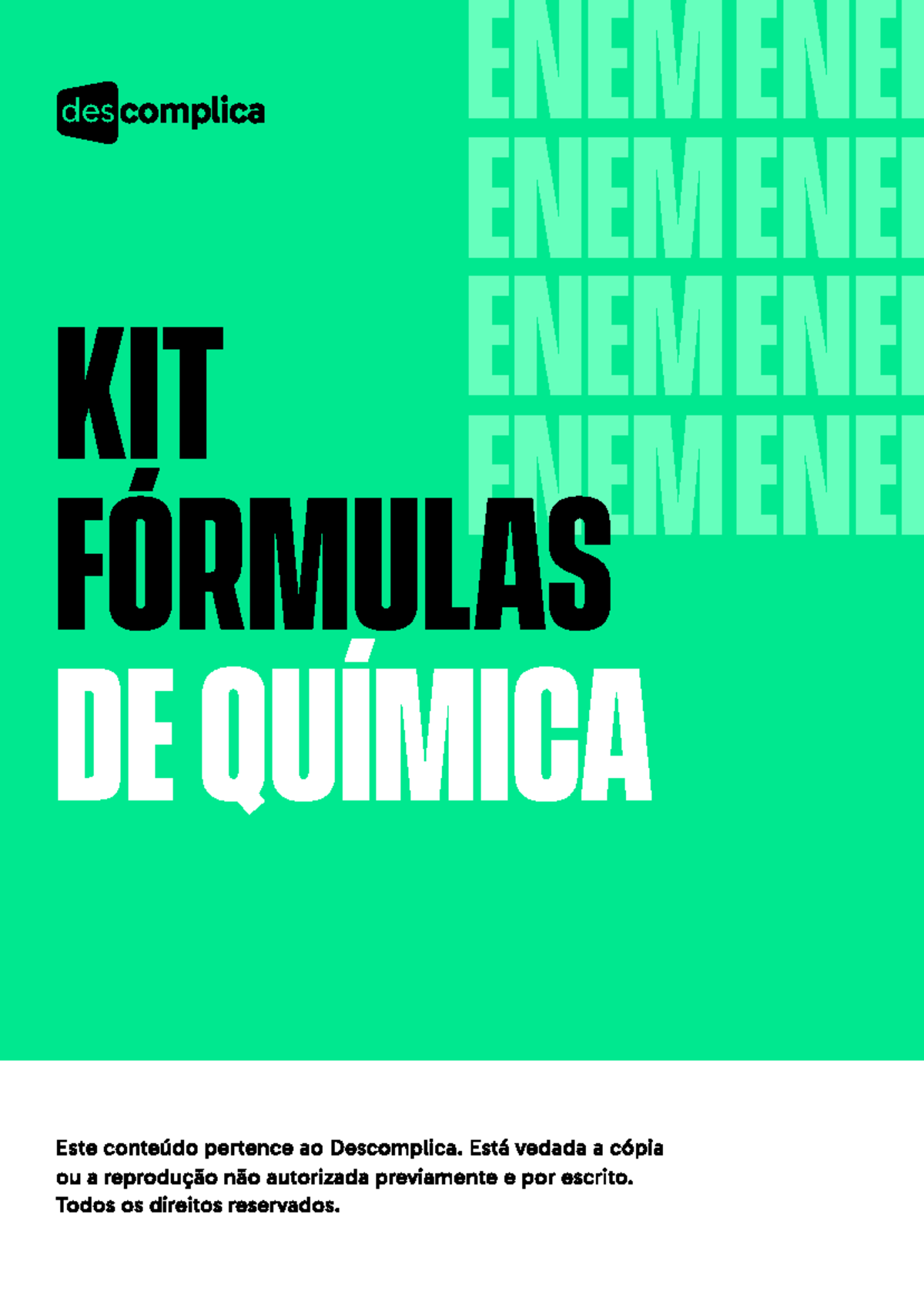 Kit de Fórmulas de Química para o Enem - Bioquímica e Biologia - Studocu