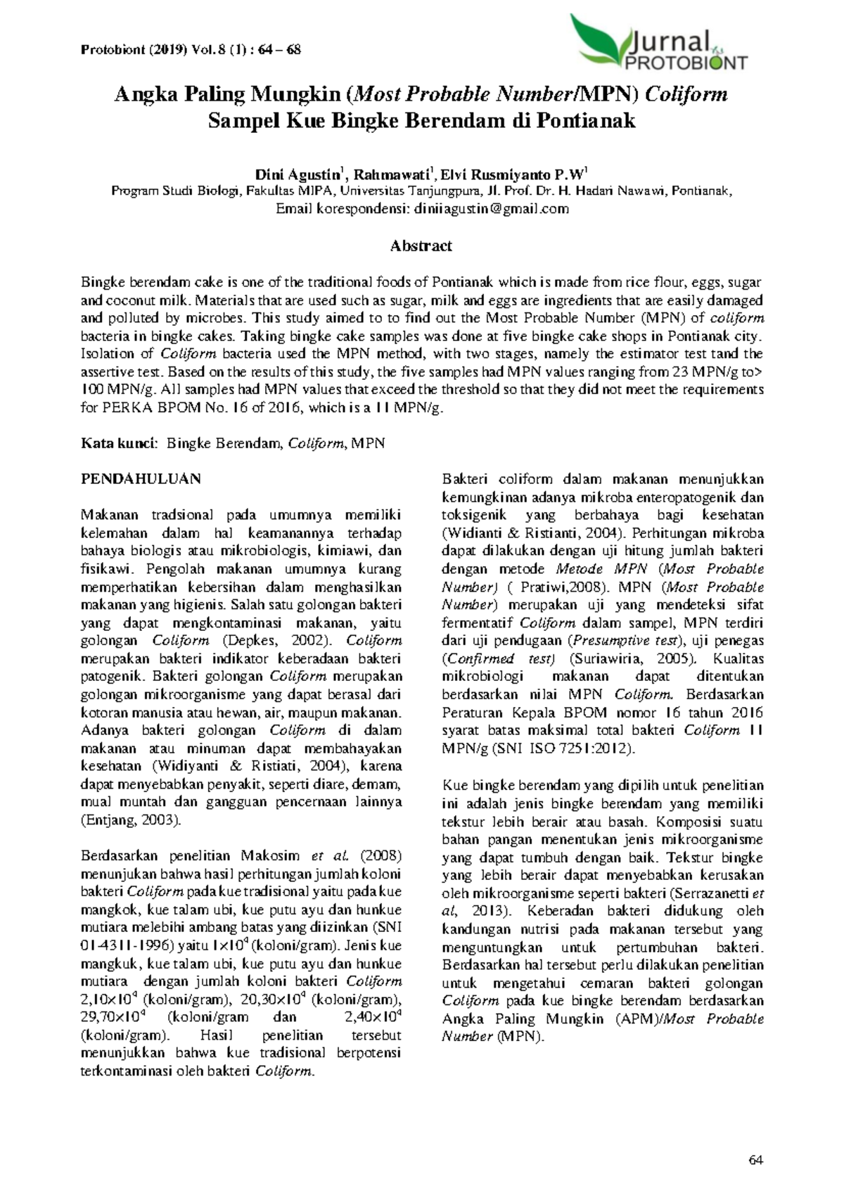 30864 75676595023 1 PB - MPN of Coliform in Bingke Cake Samples - Studocu
