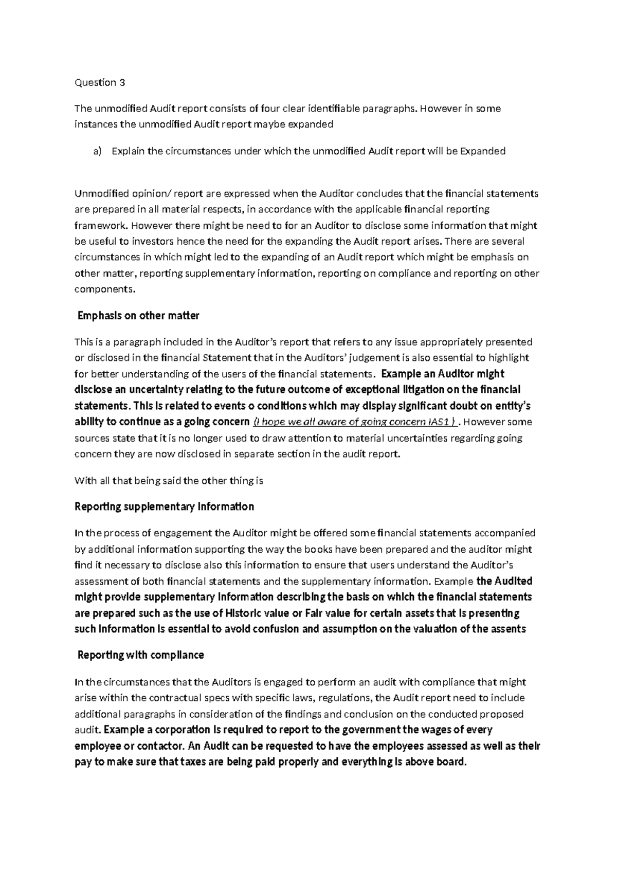 Expanded Unmodified Audit Report: Key Circumstances and Considerations ...