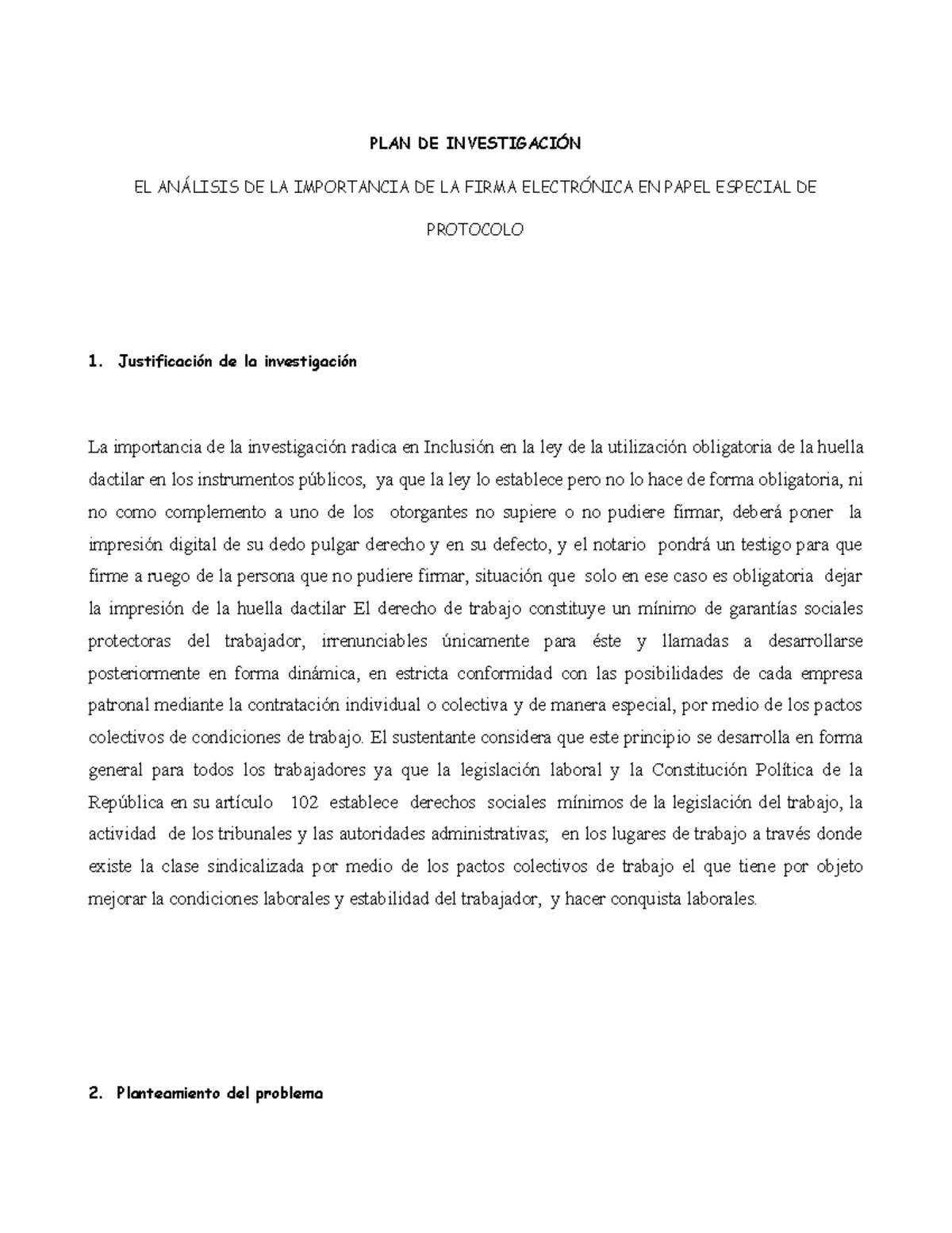 Ejemplo Pl.. - ejempo - PLAN DE INVESTIGACIÓN EL ANÁLISIS DE LA IMPORTANCIA DE LA FIRMA ...