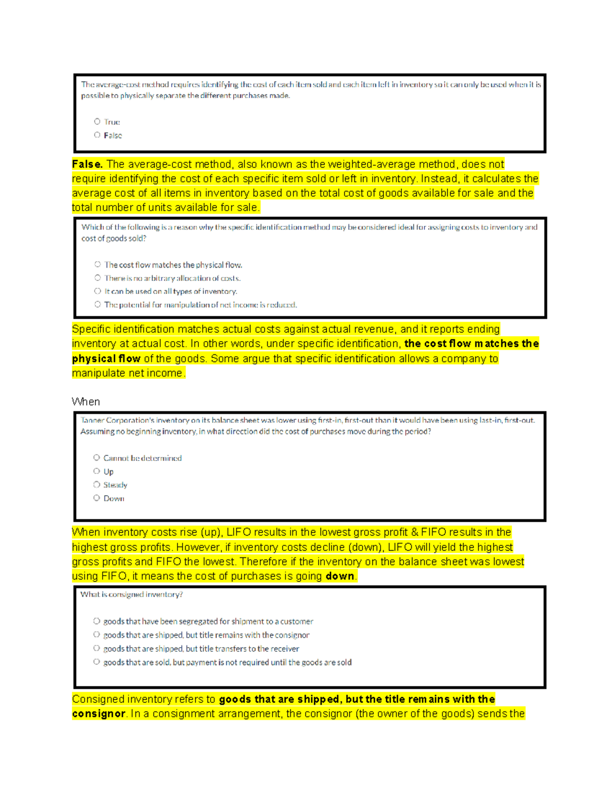 ACC317 Quiz 2 - Problems & Workthroughs Explained in Detail - Studocu