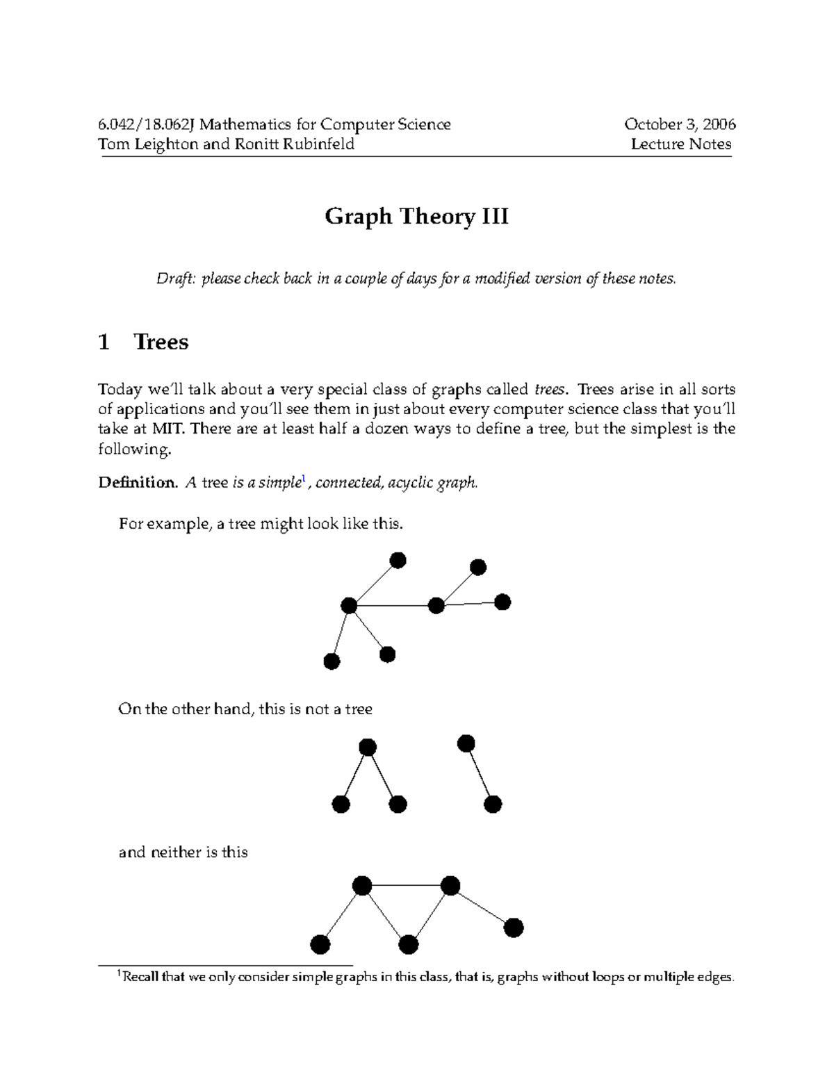 Graphtheory 3 - Graph Theory - HW - 6.042/18 Mathematics for Computer ...