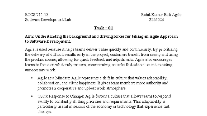 Agile Lab - file - Software Development Lab 2224526 Task : 01 Aim: Understanding the background ...