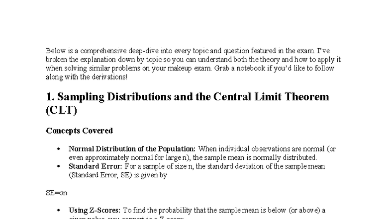 Proba Final Exam Review: Key Concepts & Applications - Studocu