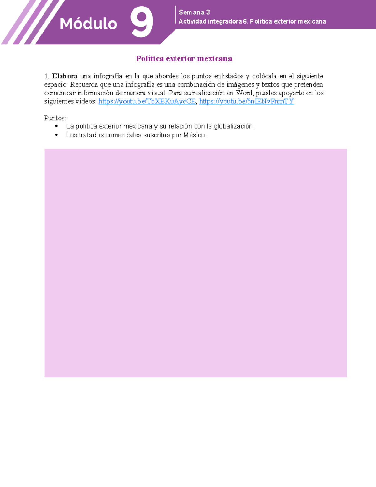 M09S3AI6: Infografía sobre la Política Exterior Mexicana y Desafíos ...
