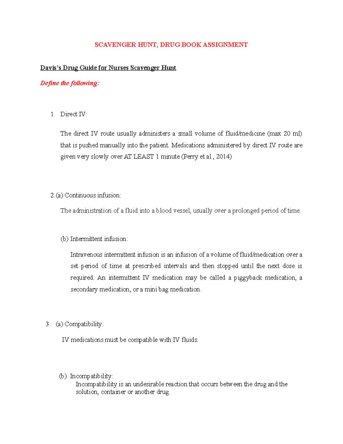 Revised Scanvanger Hunt (most current)2 - SCAVENGER HUNT, DRUG BOOK ...