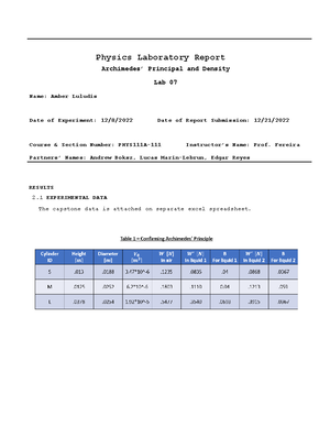 Lab 126- Momentum Theorem - Physics Laboratory Report Conservation of ...