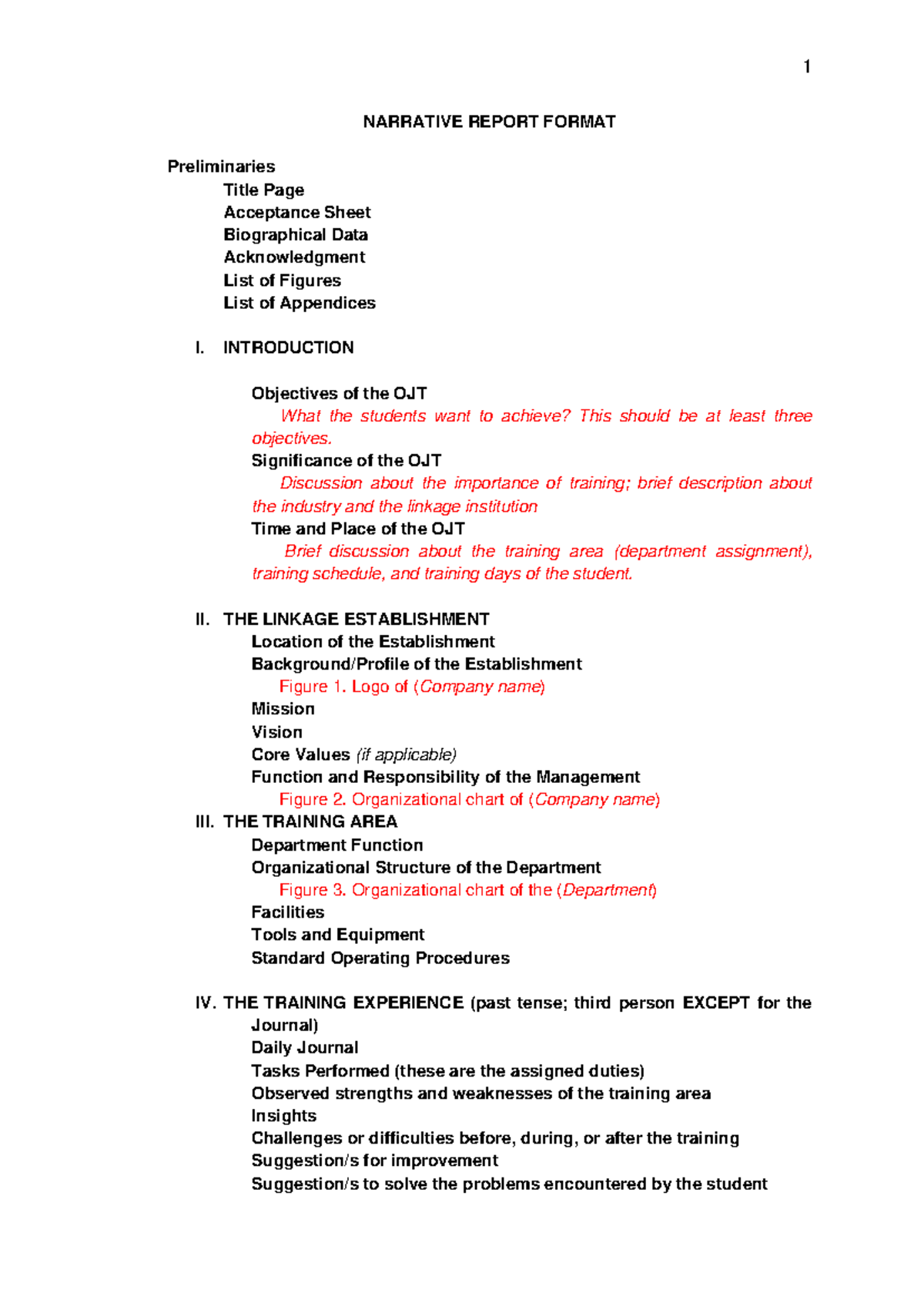 OJT Narrative Report Format for BSIT Students: A Comprehensive Guide ...