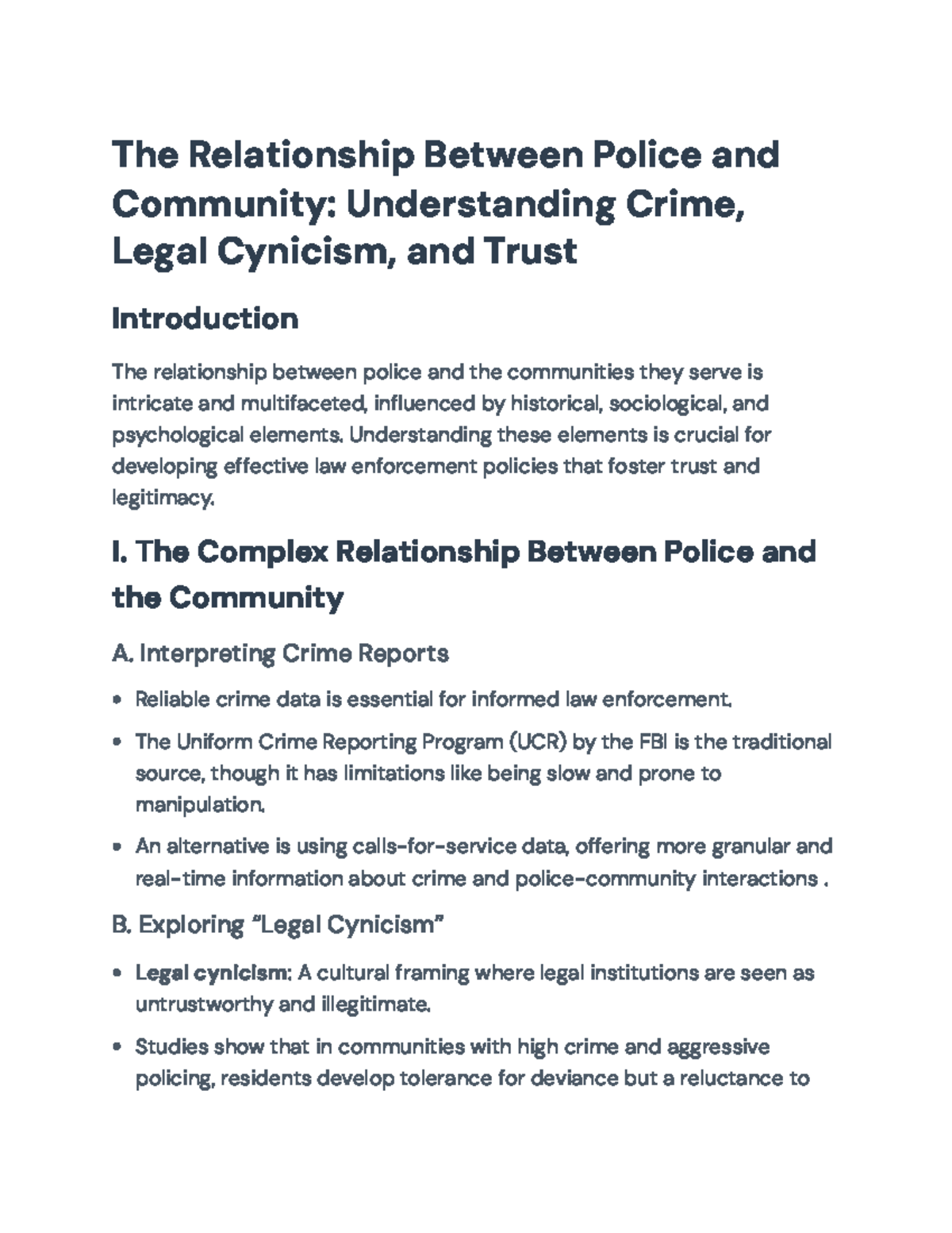 Building Trust and Legitimacy: Police-Community Relationships Analysis ...