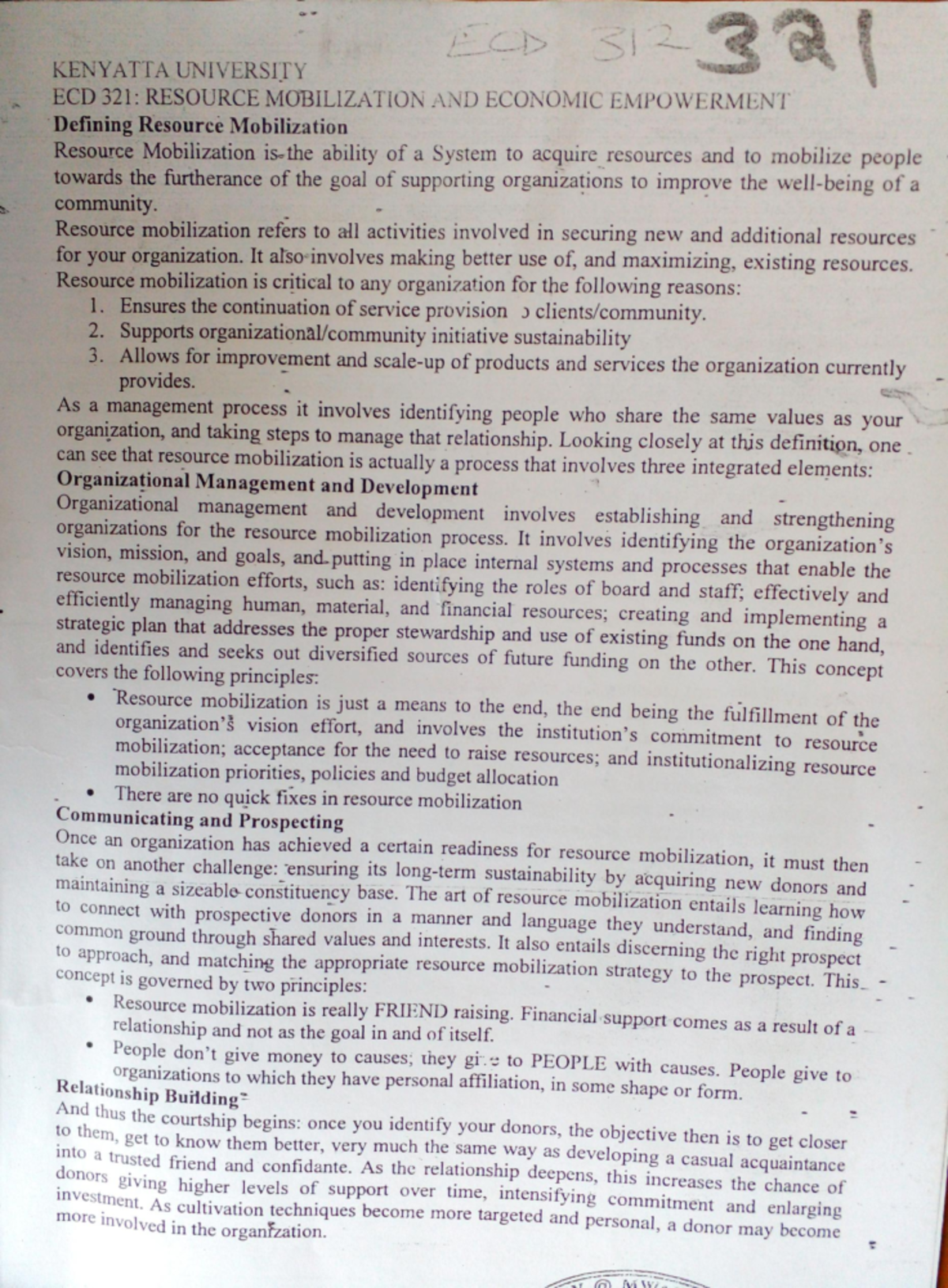 Ecd 321 part 1 - notes - Human resourse management - Studocu