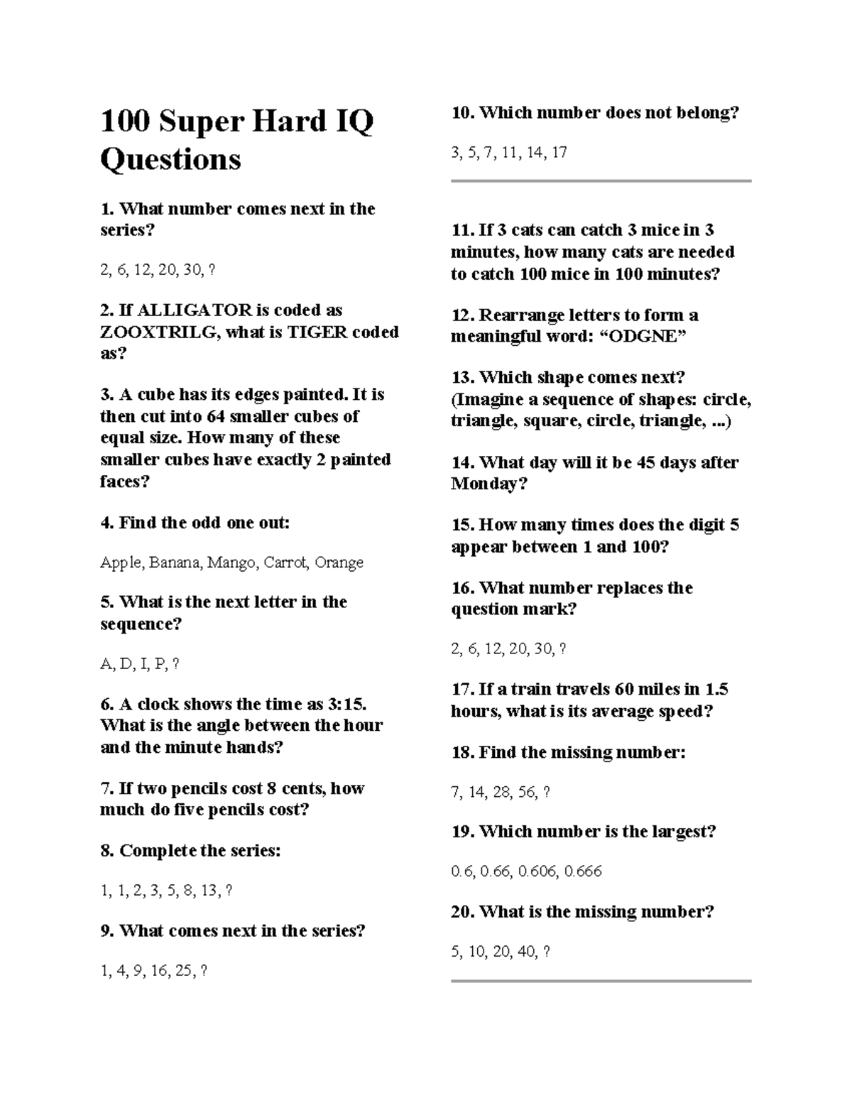IQ Questions and Answers Compilation for Course IQ101 - Studocu