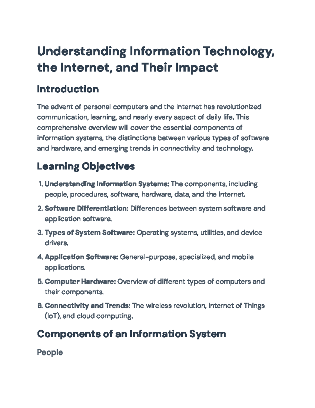 Understanding Information Technology and Its Impact on Society ...