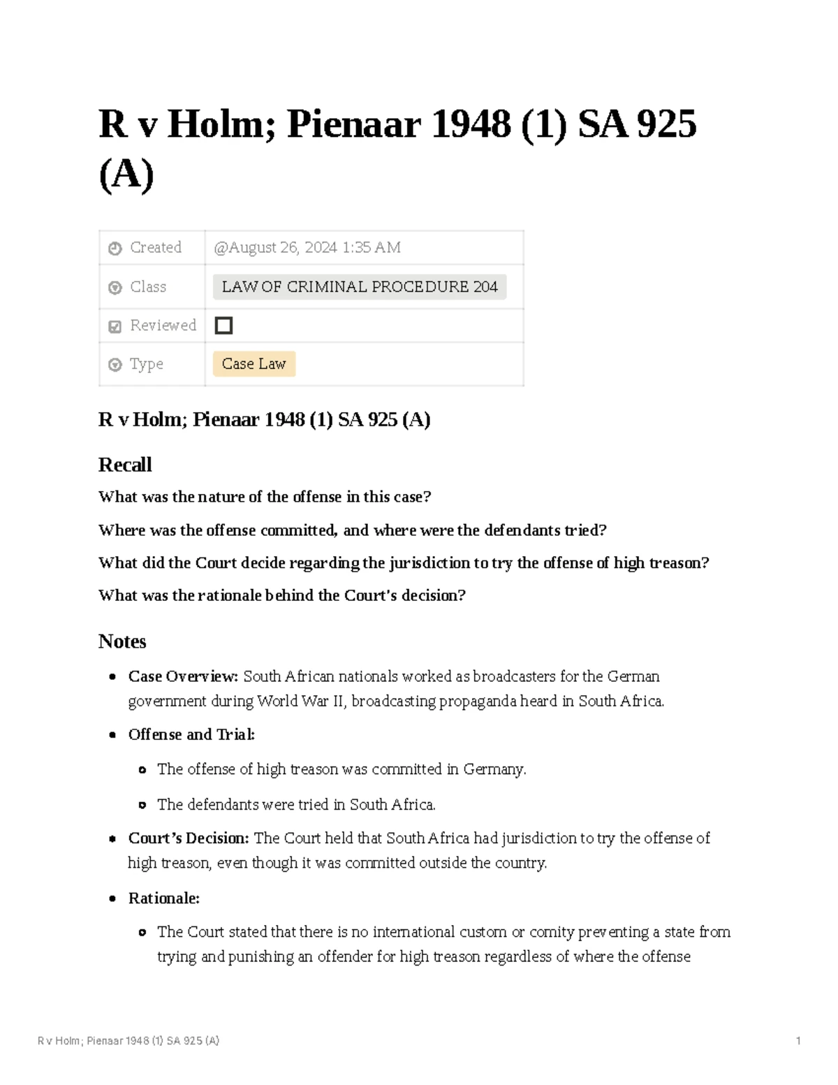 Le Roux v Dey 2011 - Del201 - Le Roux v Dey 2011 3 SA 274 CC 1 Le Roux ...