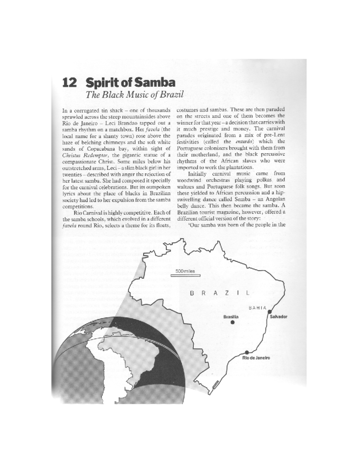 Spirit of Samba: The Black Music of Brazil (Course Code: 12) - Studocu