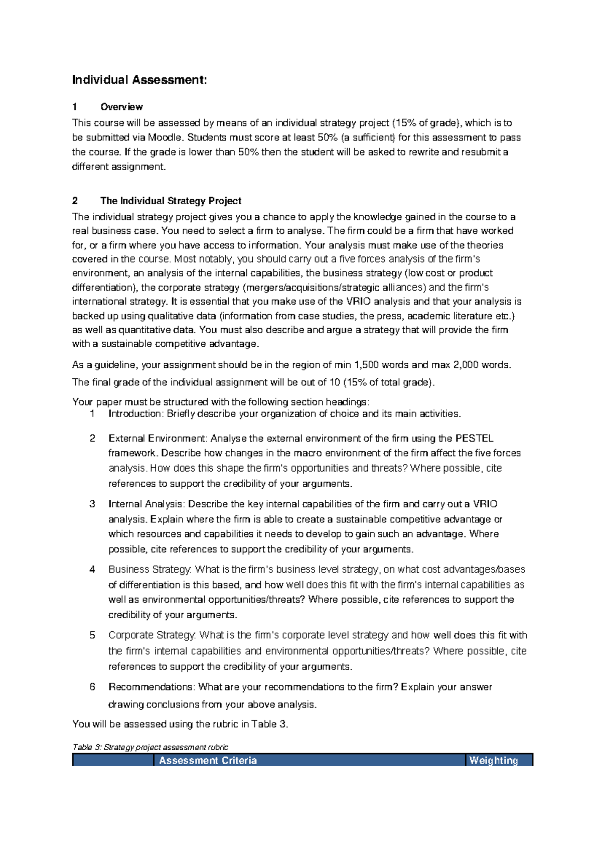 SCM101 - Individual Strategy Assessment for Sourcing Strategy - Studocu