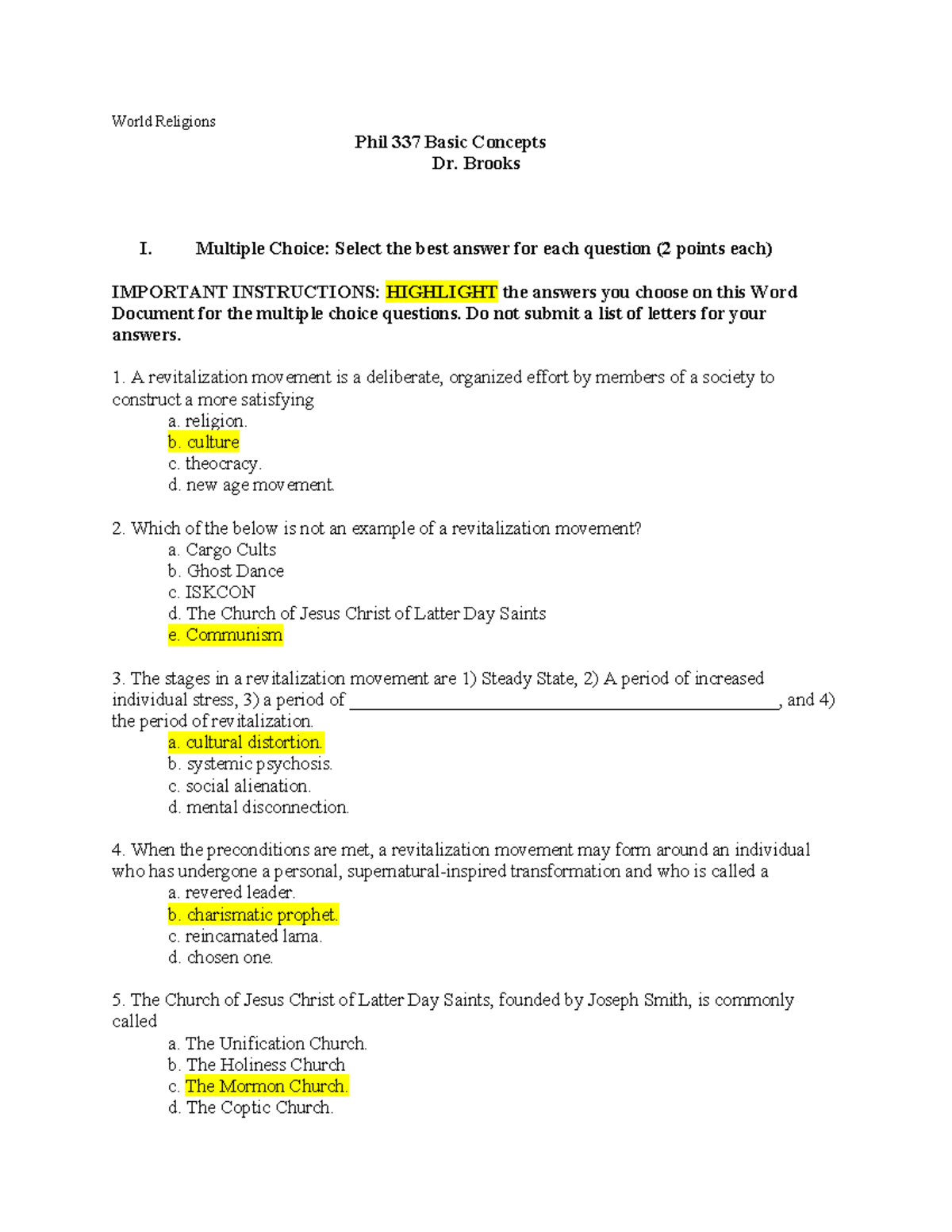 Phil 337 Final Exam: World Religions Basic Concepts Review - Studocu