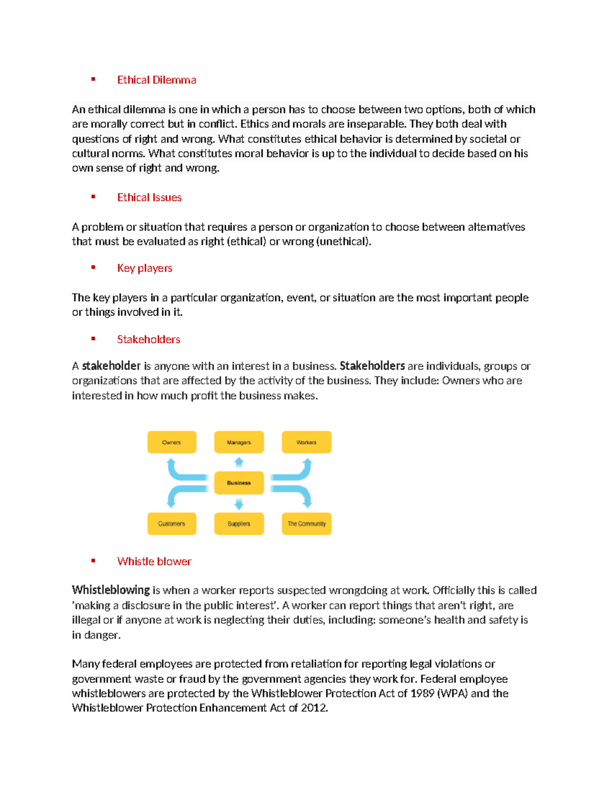 Ethical Dilemma Analysis: Key Concepts and Whistleblower Insights - Studocu