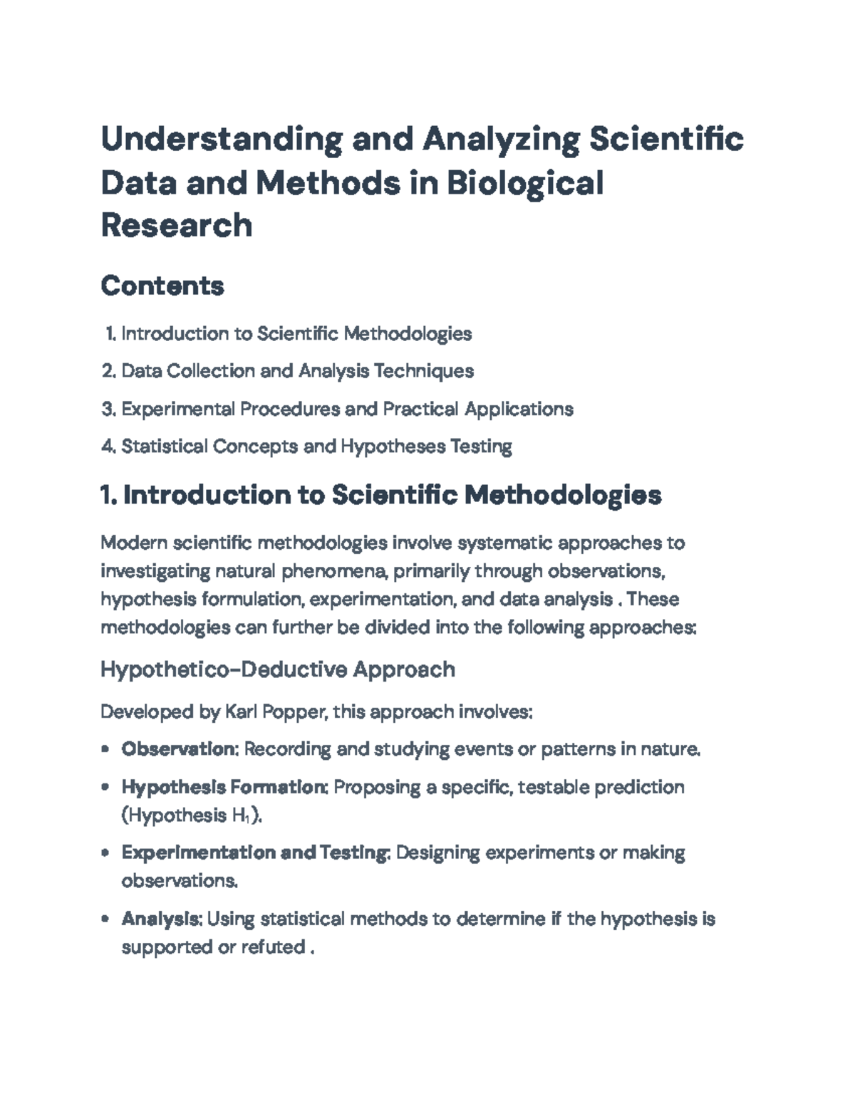 Understanding Scientific Methodologies and Data Analysis in Biology ...