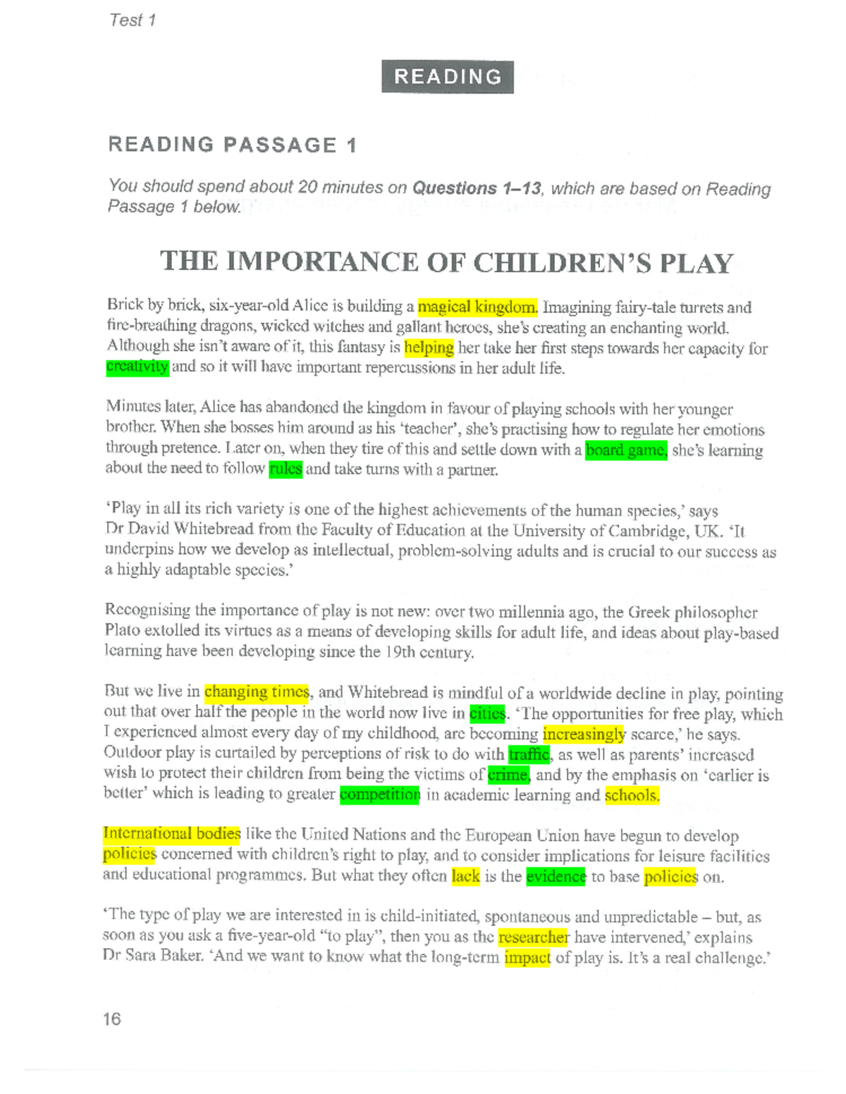 Reading Practice-TRS6 - Test 1 READING READING PASSAGE 1 You should ...