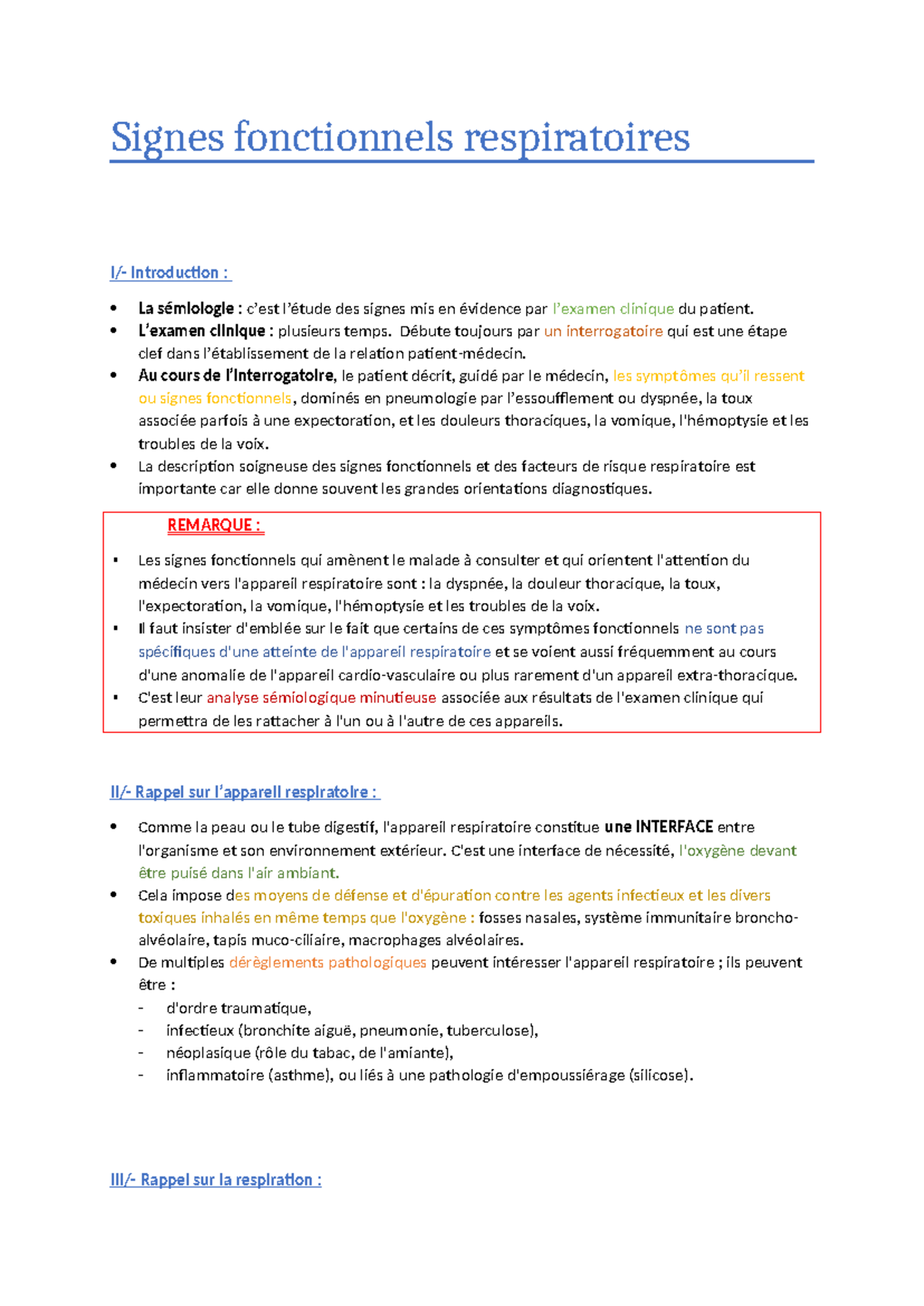 Signes-fonctionnels-respiratoires cerine - Signes fonctionnels ...